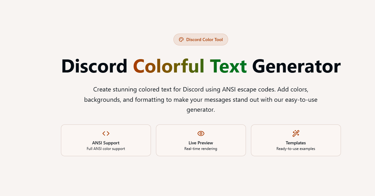 Discord Text Color Generator | ToMarkdown
