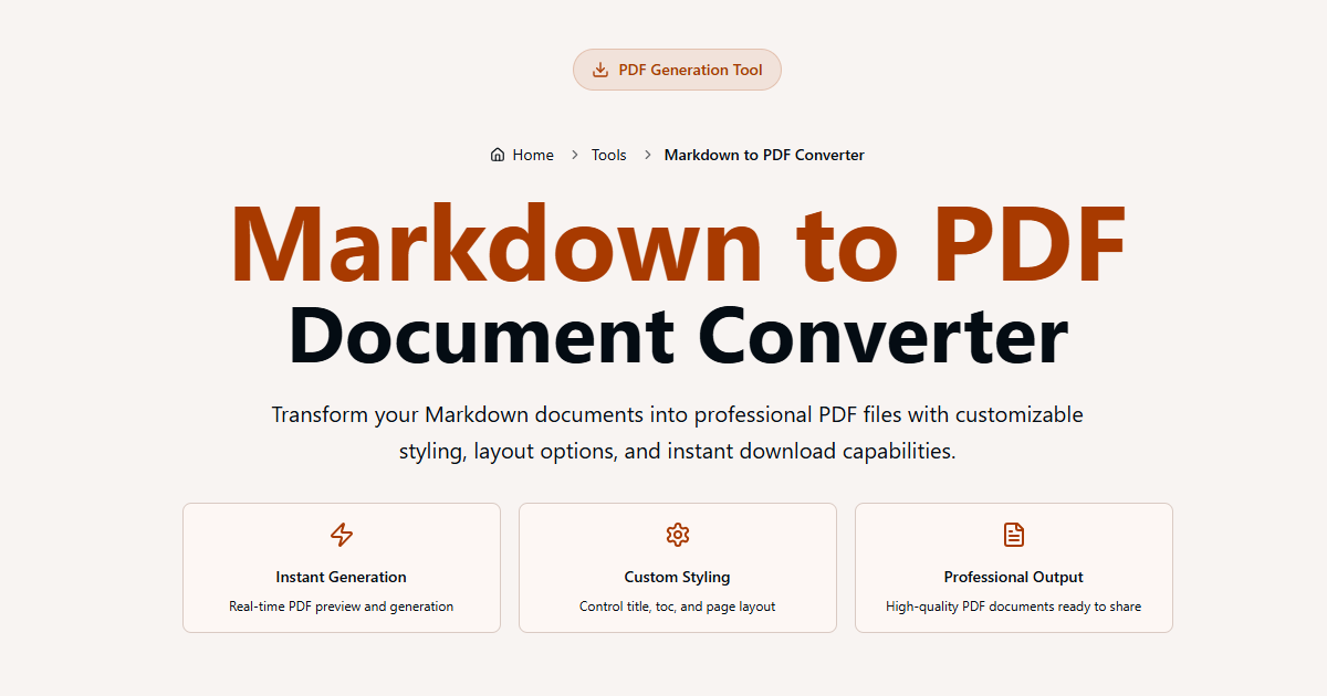 Convert Markdown to PDF – Free & Easy Online Tool | ToMarkdown